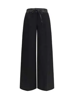 Alaïa Tailored Virgin Wool Wide-leg Pants - Black