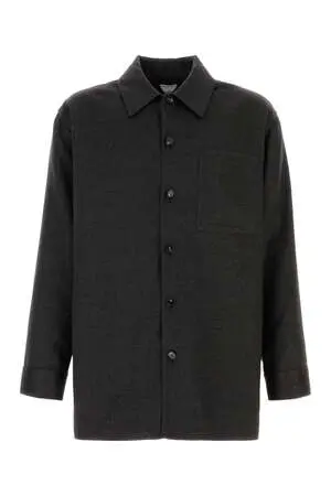 BOTTEGA VENETA Bottega Veneta Men Dark Grey Flannel Shirt