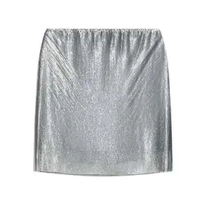 Versace Straight Skirt With -tone Sequin Embellishment - Silver