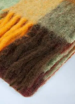 Acne Studios Fringed Check Scarf