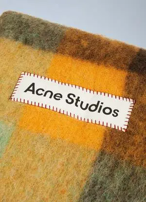 Acne Studios Fringed Check Scarf