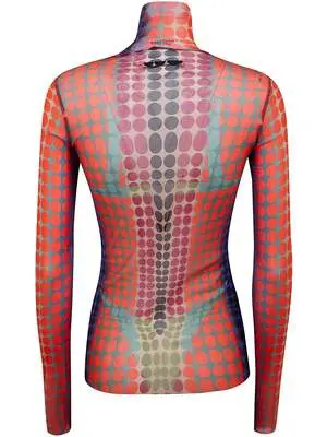 JEAN PAUL GAULTIER High Neck Long Sleeve Top - Multicolor