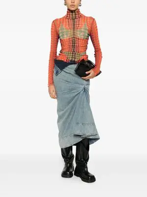 JEAN PAUL GAULTIER High Neck Long Sleeve Top - Multicolor