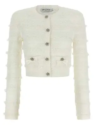 SELF-PORTRAIT SELF-PORTRAIT Pointelle Diamante Cardigan