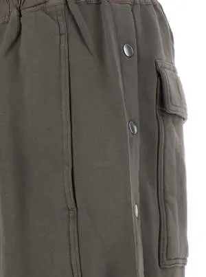 Rick Owens Elastic Waist Shorts With Side Snap Buttons