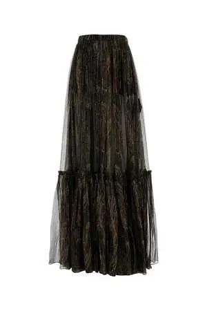 Saint Laurent Printed Silk Blend Skirt - Multicolor