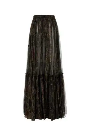 Saint Laurent Printed Silk Blend Skirt - Multicolor