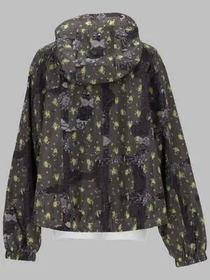 GANNI Lightweight Nylon Printed Jacket With Hood - Multicolor