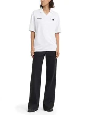 COURREGES Oversize Fit Polo With Logo Detail - White
