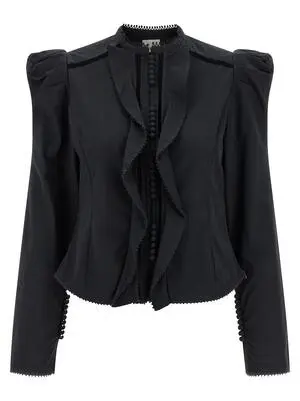 Isabel Marant Étoile Calina Cotton Victorian Shirt With Ruffles And Crochet