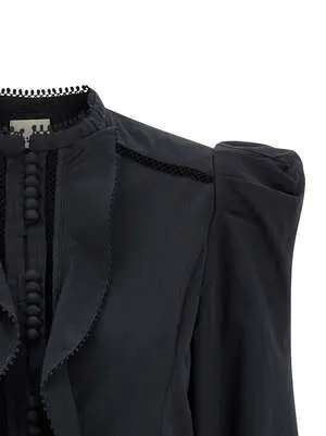 Isabel Marant Étoile Calina Cotton Victorian Shirt With Ruffles And Crochet