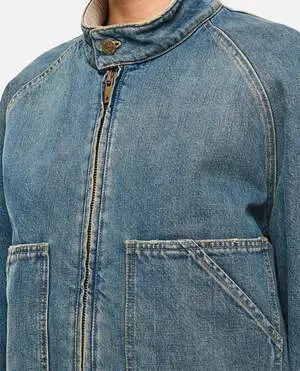 GOLDEN GOOSE Slim Bomber Jacket With Distressed Finish