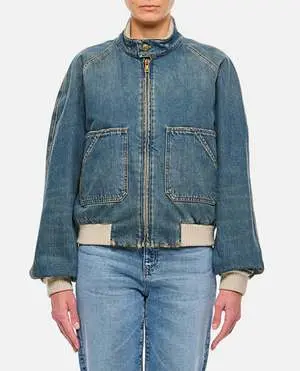 GOLDEN GOOSE Slim Bomber Jacket With Distressed Finish - Multicolor