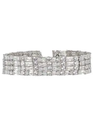 SELF-PORTRAIT Crystal Choker Necklace - Silver
