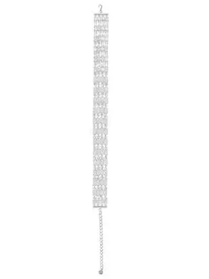 SELF-PORTRAIT Crystal Choker Necklace - Silver