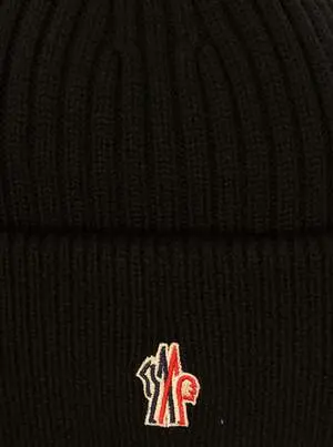 Moncler Wool Beanie With Logo Patch - Multicolor