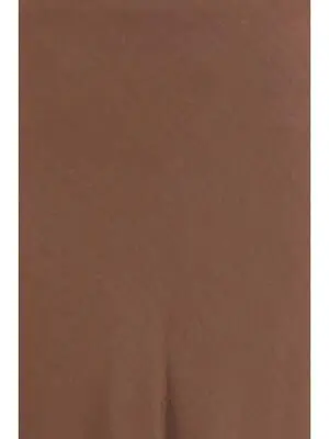 Brunello Cucinelli Long Skirt With Side Slits - Brown