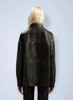Palm Angels Curved Logo Coated Overshirt