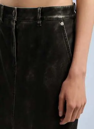 Palm Angels Curved Logo Coated Long Skirt