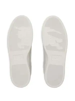 Burberry Leather Lace-up Sneakers With Checkered Heel - Multicolor