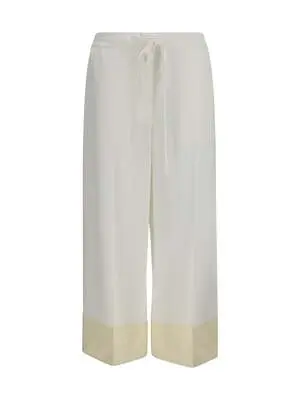 TOTEME Drawstring Satin Pants - White