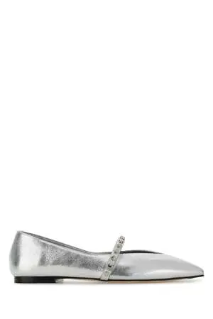 Alexander McQueen Leather Ballerinas - Silver