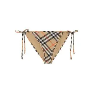 Burberry Checked Bikini Bottoms - Cream