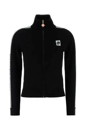 Casablanca Merino Wool Zip-up Cardigan With Applique