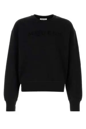 Alexander McQueen Logo Print Cotton Sweatshirt - Black