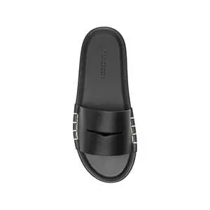 JW Anderson Calf Leather Cut-out Detail Flat Sole Sandals