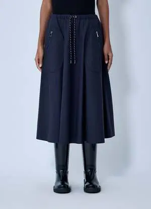 Moncler Moncler Mid-Rise Drawstring Skirt With Zip Pockets Blue