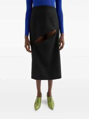JIL SANDER Midi Skirt With Cut-out Detail
