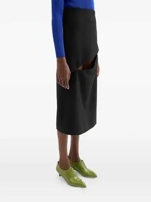 JIL SANDER Midi Skirt With Cut-out Detail