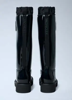 Moncler Knee-high Rain Boots With Drawstring Top - Black