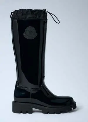 Moncler Knee-high Rain Boots With Drawstring Top - Black