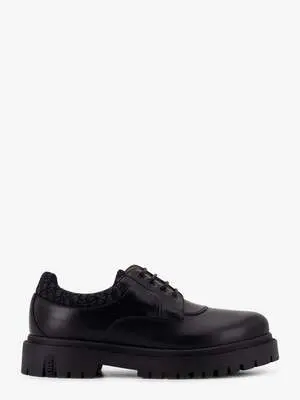 Dior Leather Lace-up Shoes With Oblique Logo - Black