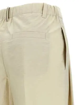 Brunello Cucinelli Pleated Cotton Blend Trousers - Multicolor