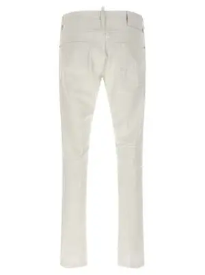 Dsquared2 Teddy Stretch Cotton Bull Denim Jeans - White