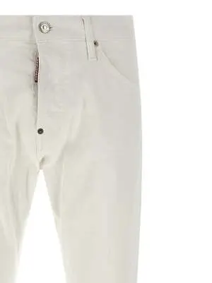 Dsquared2 Teddy Stretch Cotton Bull Denim Jeans - White