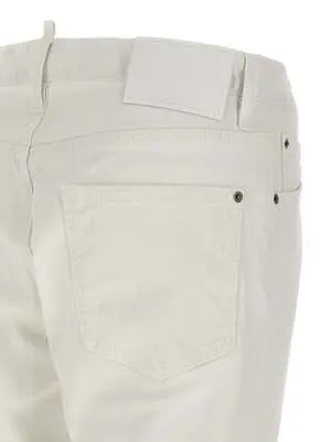 Dsquared2 Teddy Stretch Cotton Bull Denim Jeans - White
