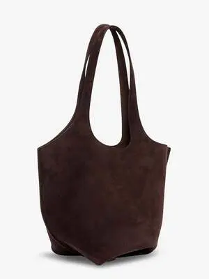 Attico La Scoop Suede Shoulder Bag - Brown