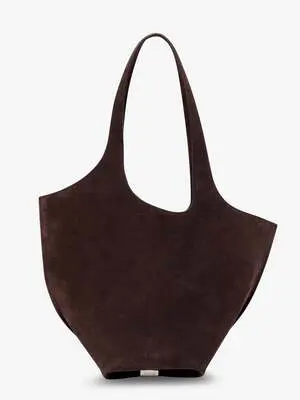 Attico La Scoop Suede Shoulder Bag - Brown