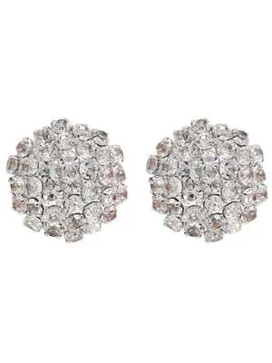SELF-PORTRAIT Crystal Flower Earrings - Silver