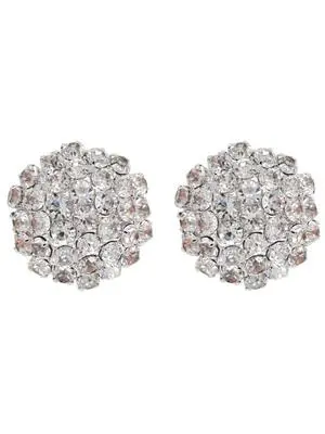 SELF-PORTRAIT Crystal Flower Earrings - Silver