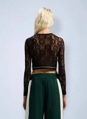 Palm Angels Classic Logo Lace Top
