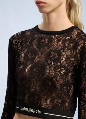 Palm Angels Classic Logo Lace Top