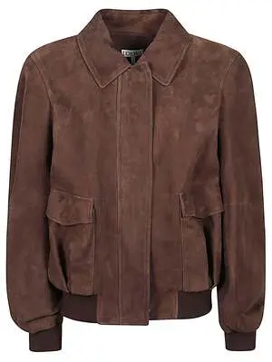 Loewe Suede Leather Bomber Jacket - Multicolor