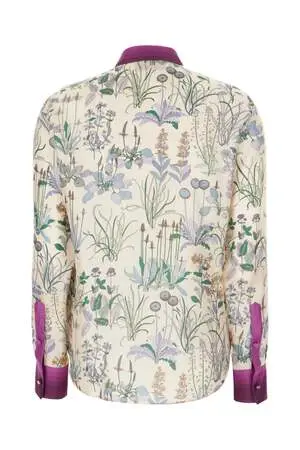 Gucci Floral Print Shirt With Contrasting Details - Multicolor