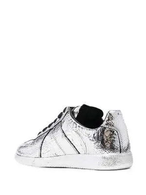MAISON MARGIELA Replica Sneakers Metallic Leather - Silver