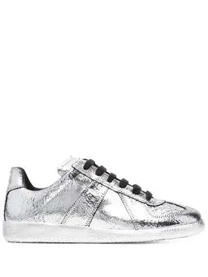 MAISON MARGIELA Replica Sneakers Metallic Leather - Silver